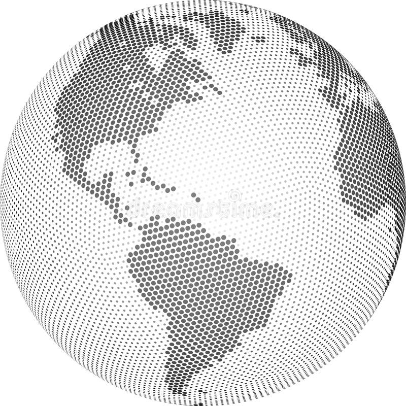 Globe Shape, World Map Created from Dots. Vector Illustration Stock ...