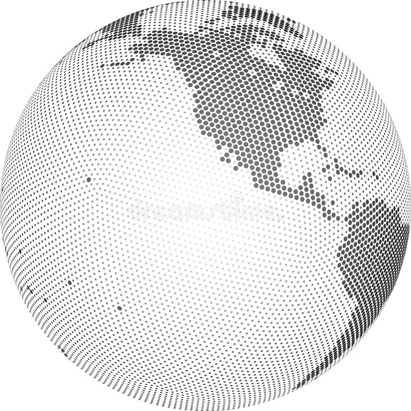 Globe Shape, World Map Created from Dots. Vector Illustration Stock ...