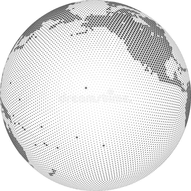 Globe Shape, World Map Created from Dots. Vector Illustration Stock ...