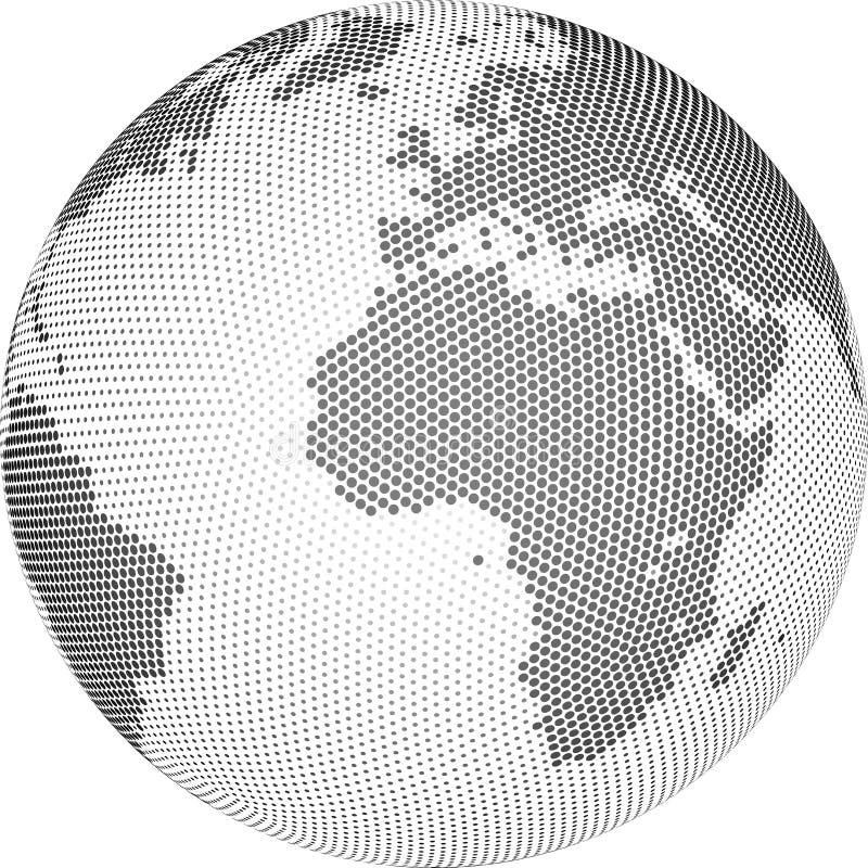 Globe Shape, World Map Created from Dots. Vector Illustration Stock ...