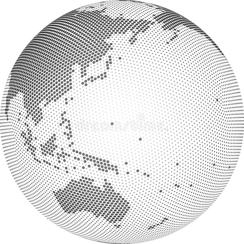 Globe Shape, World Map Created from Dots. Vector Illustration Stock ...
