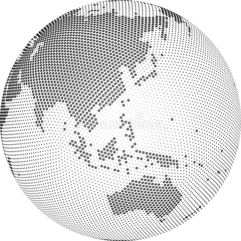 Globe Shape, World Map Created from Dots. Vector Illustration Stock ...