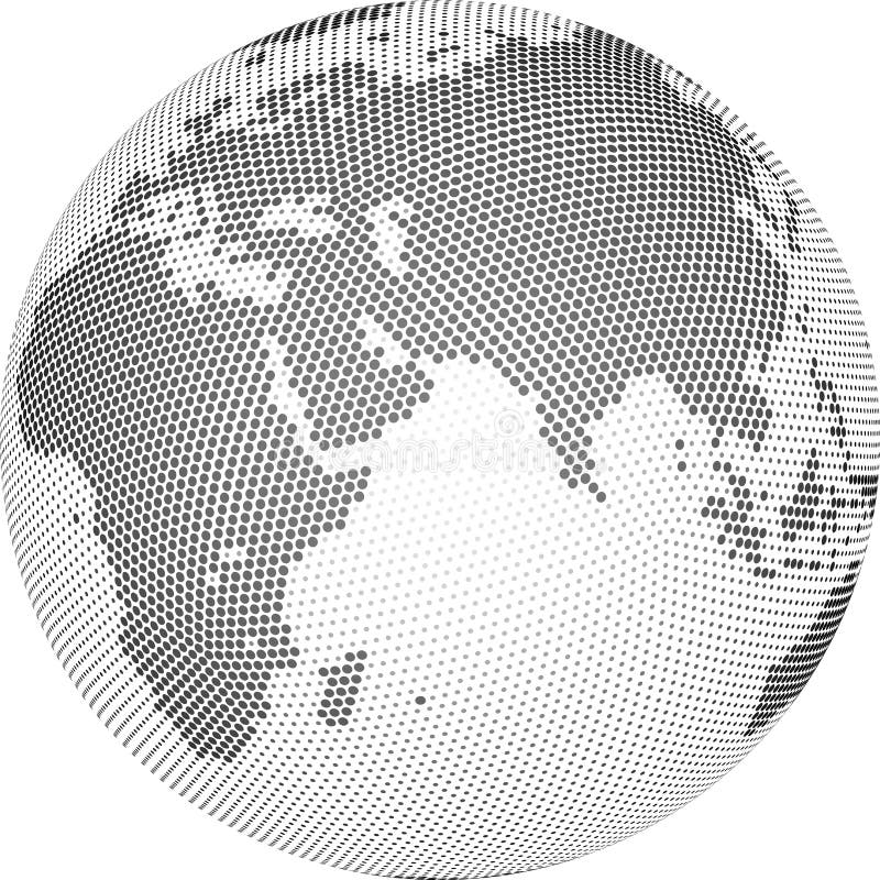 Globe Shape, World Map Created from Dots. Vector Illustration Stock ...