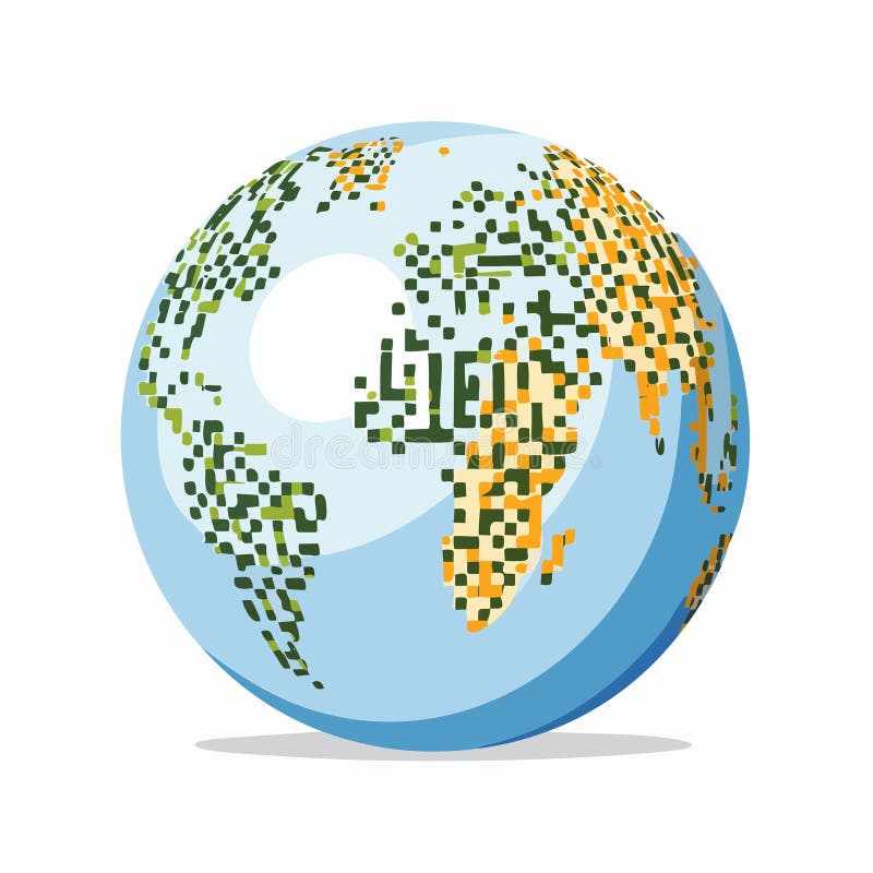 Globe Shaped Qr Code Showing the Continents of Earth Day Concept Stock ...