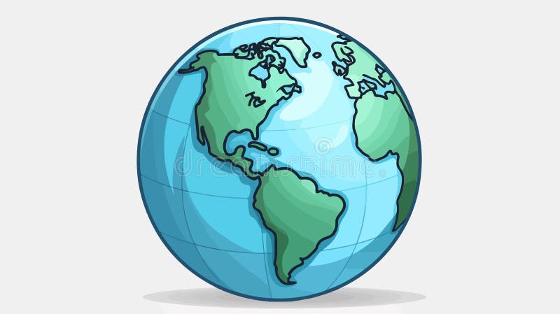 Globe Shaped World Icon Vector Illustration Cartoon Vector Icon Stock ...