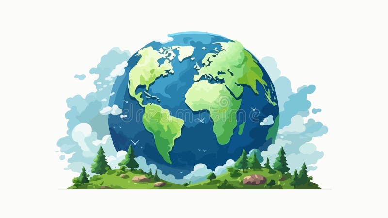 Globe Shaped World Vector Illustration Cartoon Vector Illustration ...