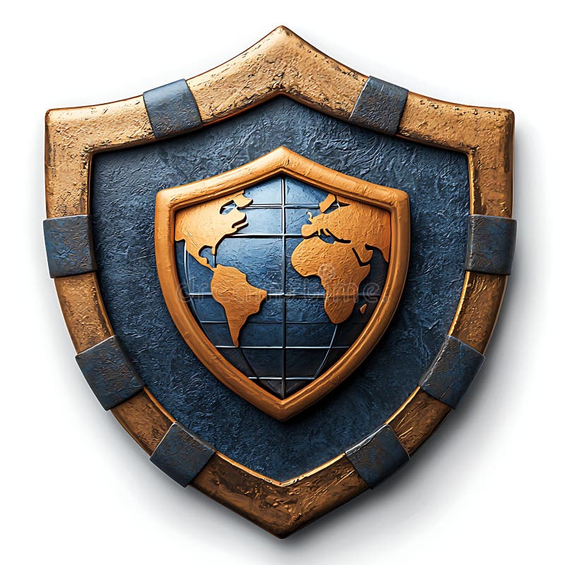Globe Shield Protection a Symbol of Global Security and Strength Stock ...
