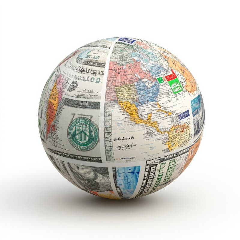 A Globe Creatively Covered in Banknotes and World Maps, Highlighting ...