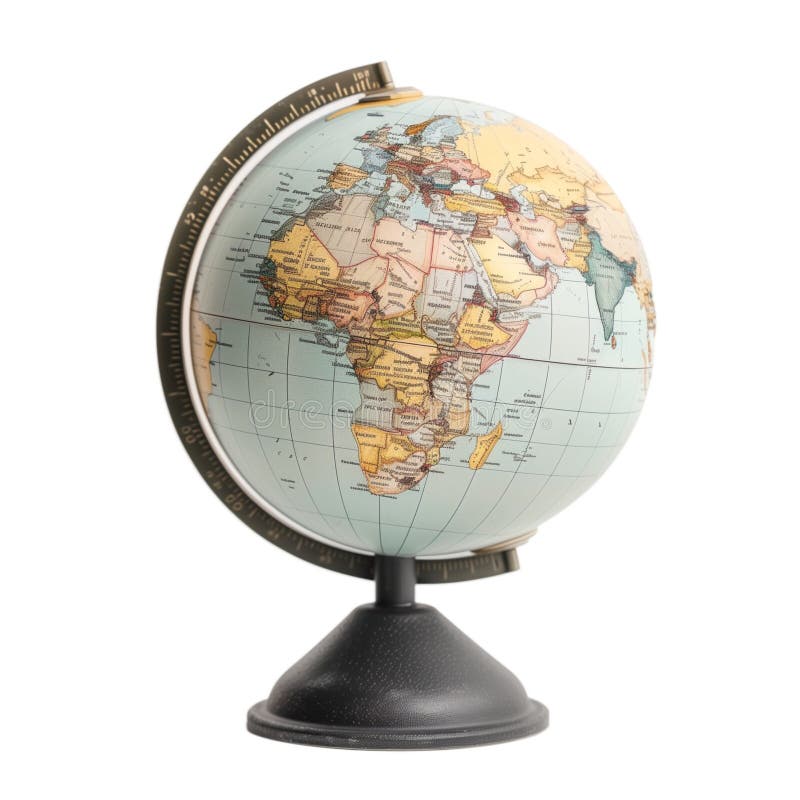 The Globe Showcases Geographical Features of Continents and Countries ...