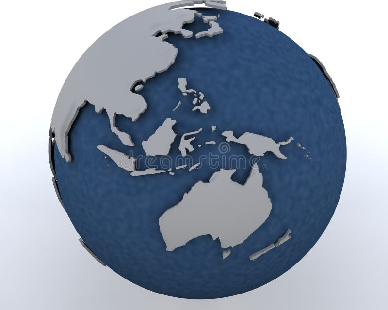 Globe Showing Asia Pacific Region Stock Illustration - Illustration of ...
