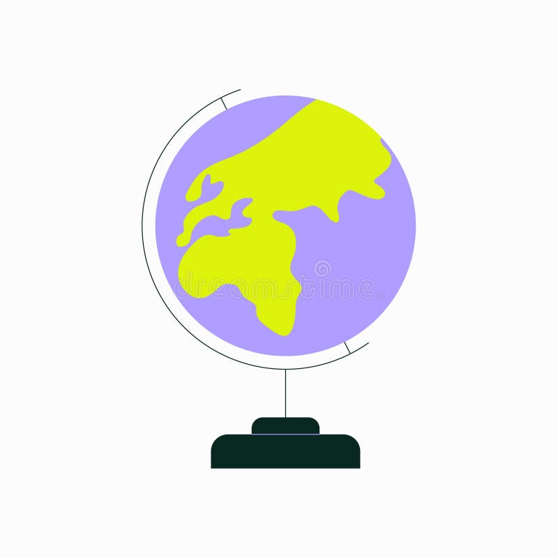Globe Depicting Continents in Flat Vector Illustration Symbolizing ...