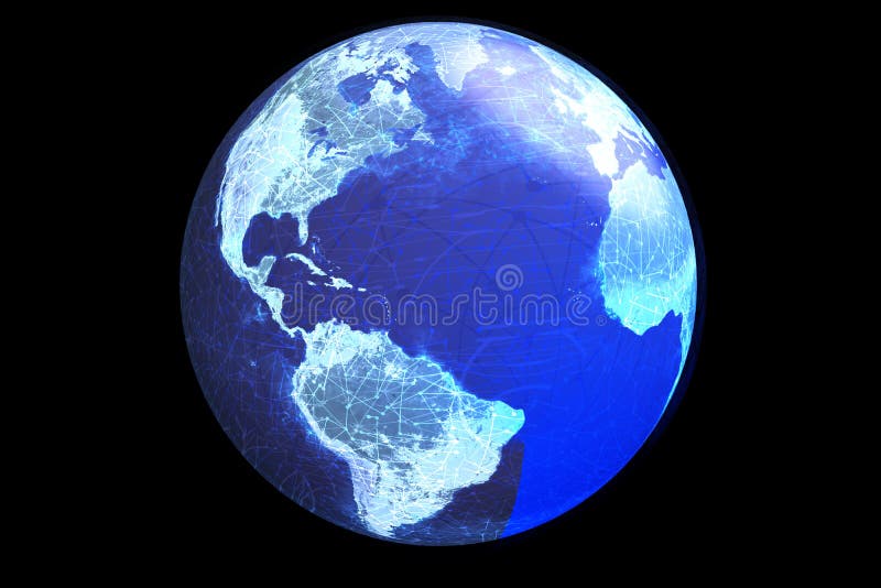 A Globe Showing Internet and Online Connections Stock Illustration ...