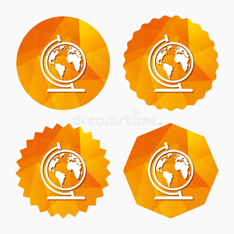 Globe Sign Icon. World Map Geography Symbol Stock Vector - Illustration ...