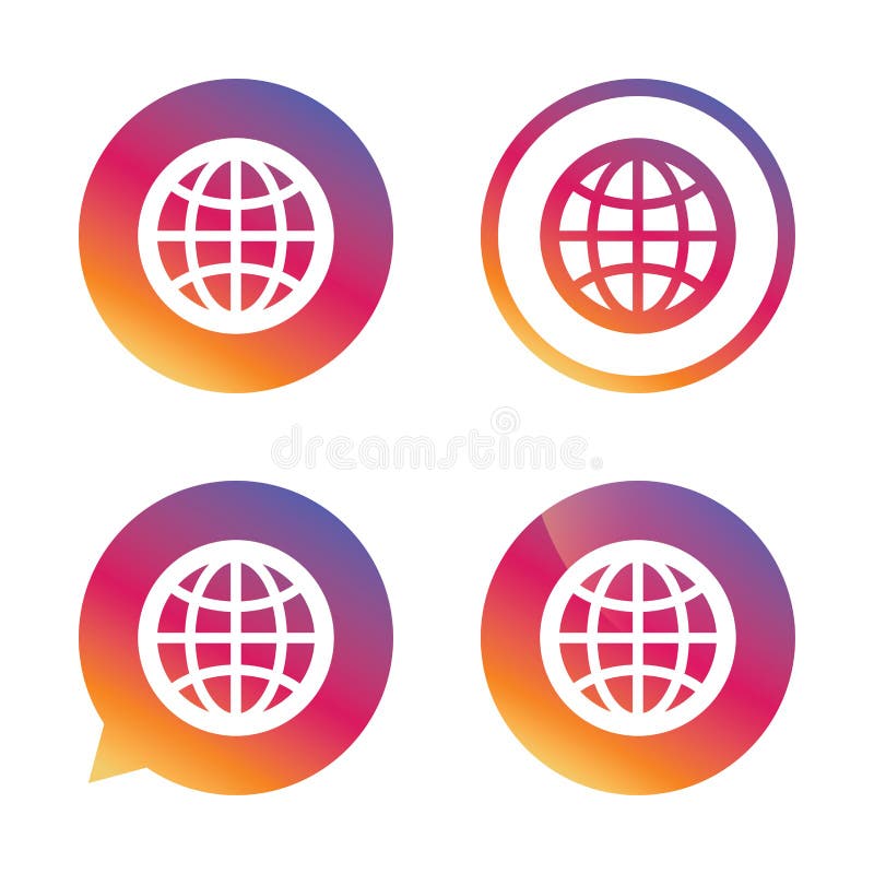 Globe Sign Icon. World Symbol Stock Vector - Illustration of seal ...