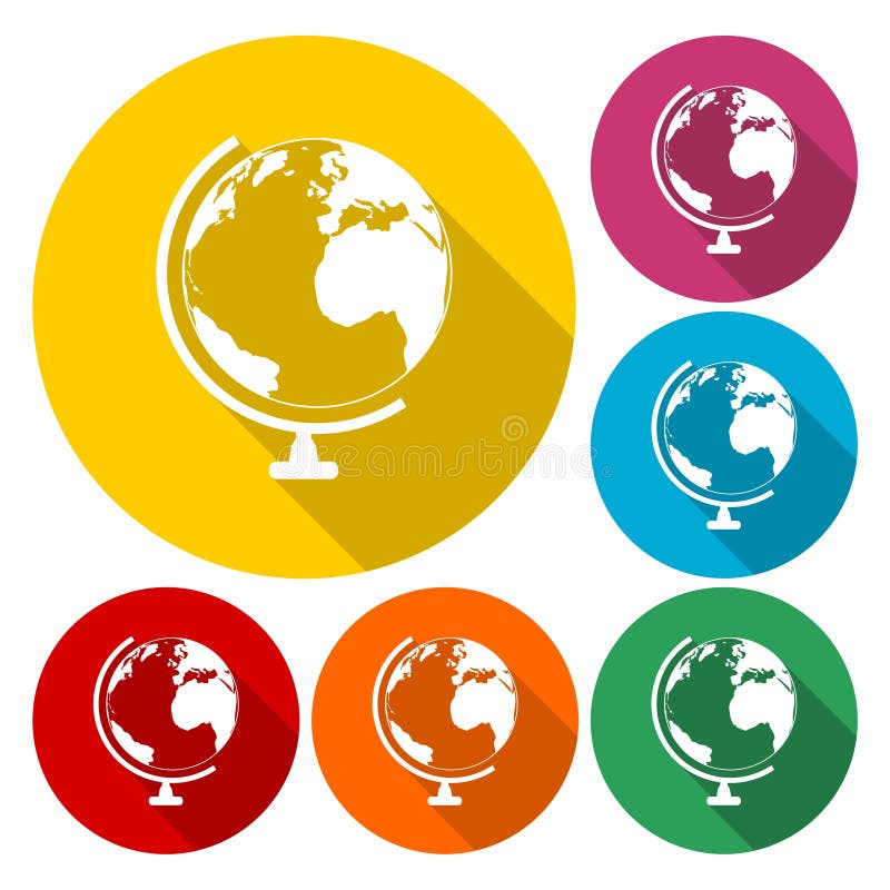 Globe Simple Vector Button, World Globe Icon School Education Stock ...