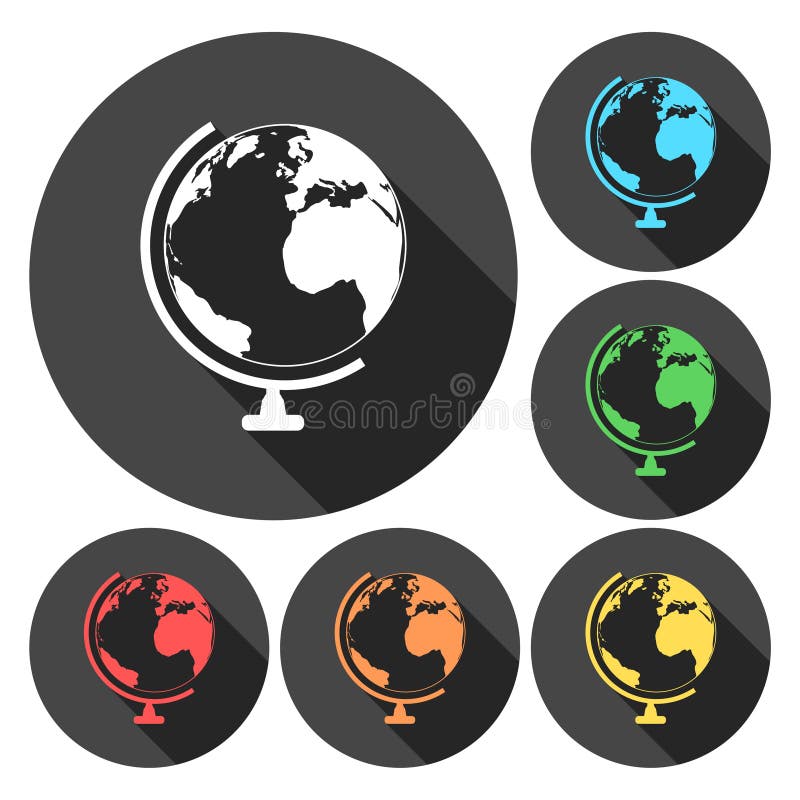 Globe Simple Vector Button, World Globe Icon School Education Stock ...