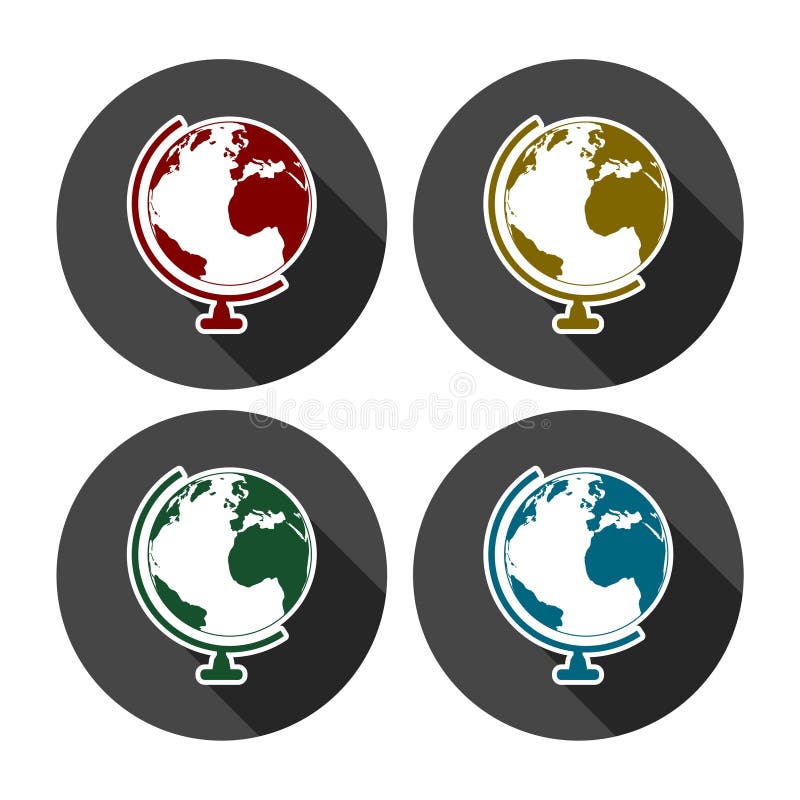 Globe Simple Vector Button, World Globe Icon School Education Stock ...
