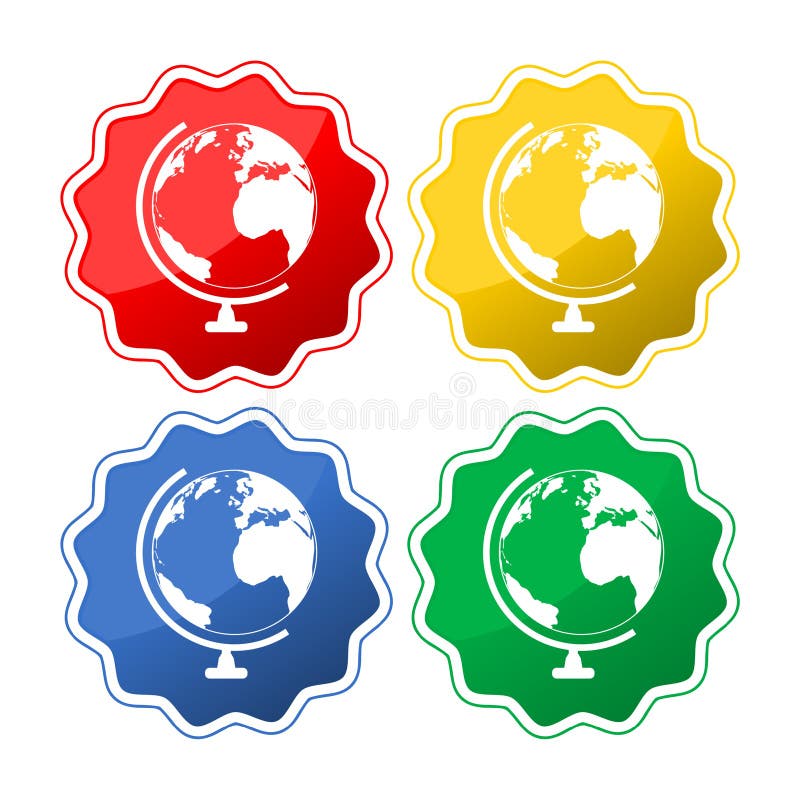Globe Simple Vector Button, World Globe Icon School Education Stock ...