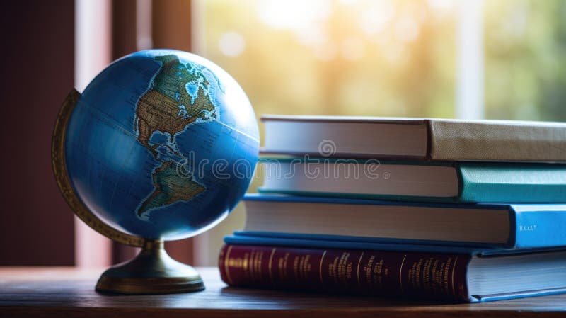 A Globe Sitting on Top of a Stack of Books. Suitable for Educational ...