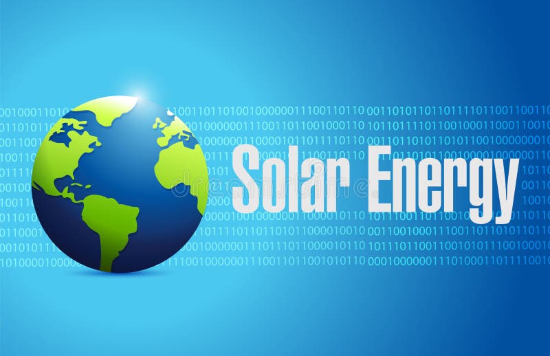 Globe Solar Energy Sign Illustration Design Stock Illustration ...