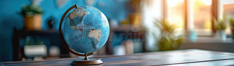A Globe Spinning on a Desk, Representing the World of Knowledge Stock ...