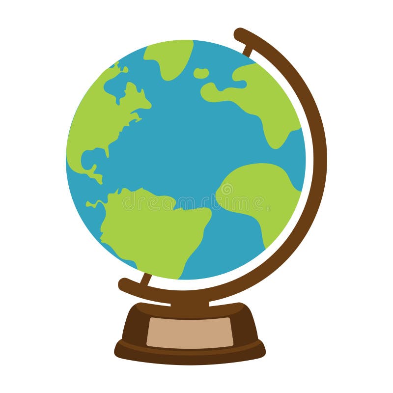 Globe with Stand for Classroom and School Stock Vector - Illustration ...