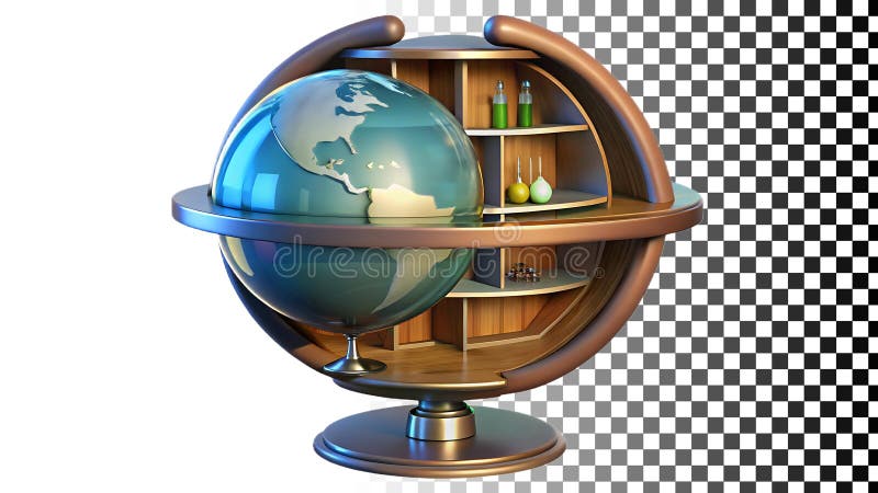 Globe with Stand Educational Decor World Map Geography Png Transparent ...
