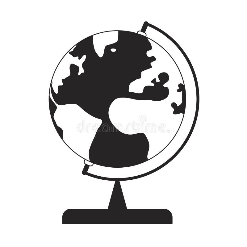 Globe on Stand Flat Monochrome Isolated Vector Object Stock Vector ...