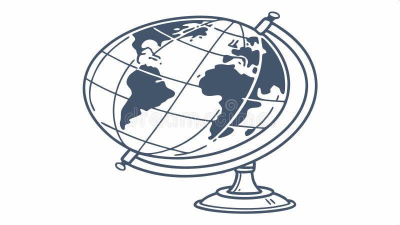 Globe on Stand, Representing Geography and Global Studies Vector Design ...