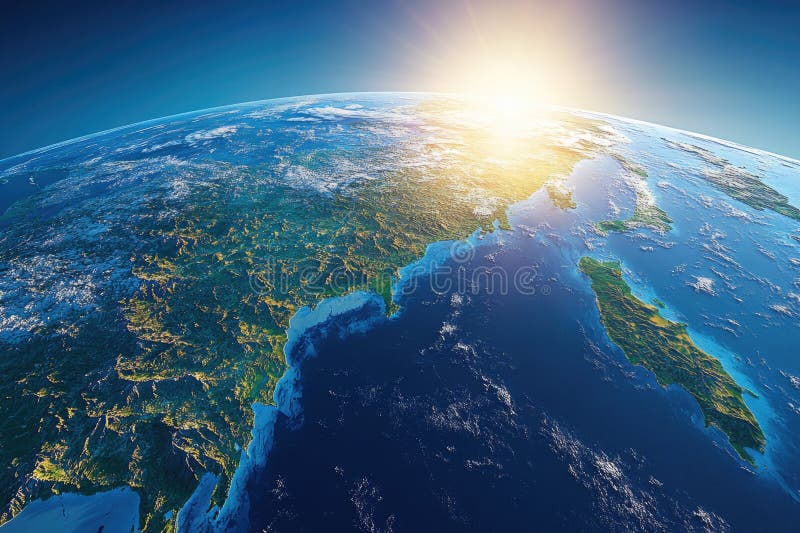 A Globe with the Sun Shining on it Stock Image - Image of concept ...