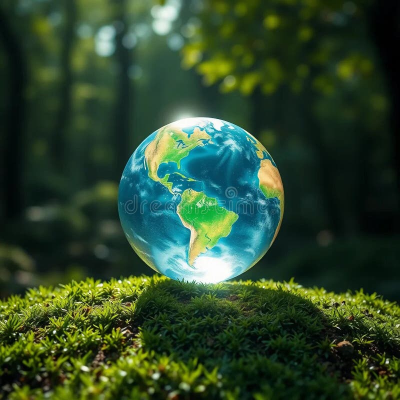 A Globe with the Sun Shining on it Stock Illustration - Illustration of ...