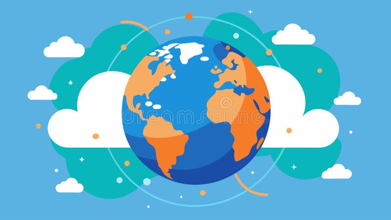A Globe Surrounded by Clouds Symbolizes the Global Accessibility and ...