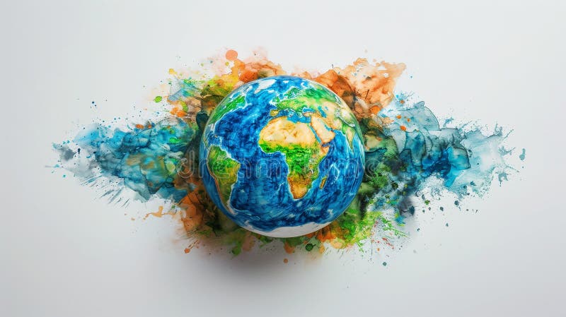 Globe Surrounded by Contrasting Colors Representing the Effects of ...