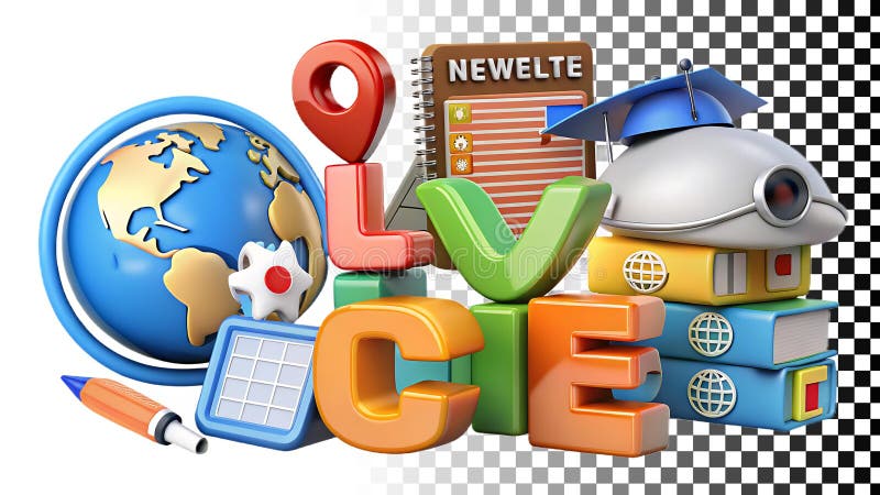 Globe with Letters and Books Education Learning Knowledge Png ...