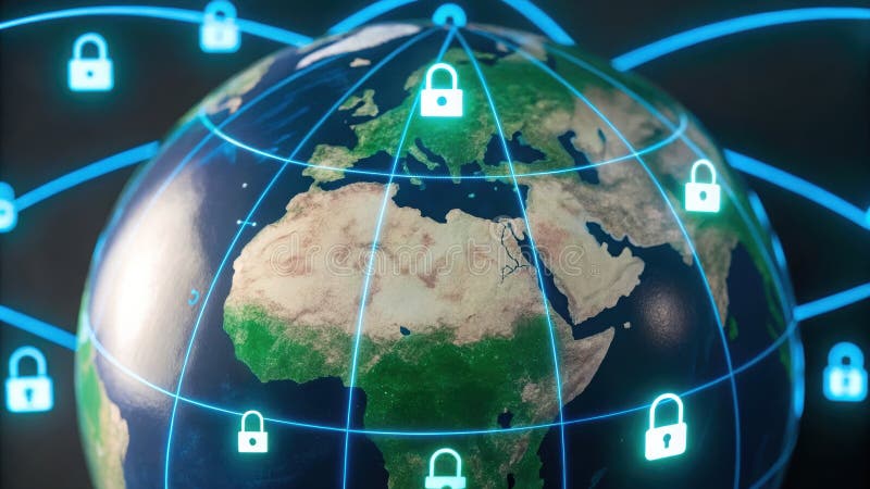 Global Security 3d Rendering Isometric Icon. Stock Vector ...