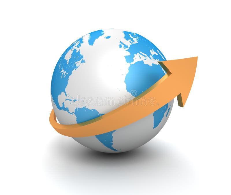 Arrow surrounding Earth stock vector. Illustration of globe - 13597086