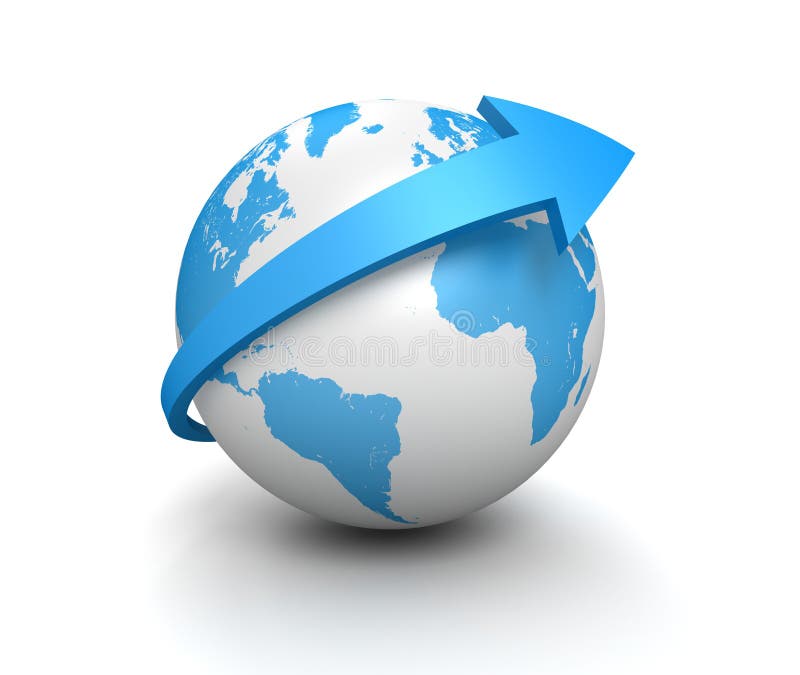 Arrow surrounding Earth stock vector. Illustration of globe - 13597086