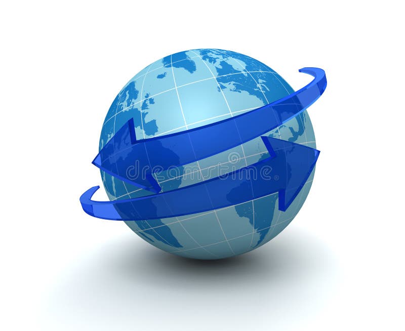 Arrow surrounding Earth stock vector. Illustration of globe - 13597086