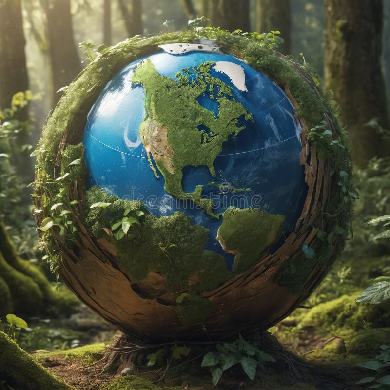 Globe Symbol of Environmental and Preserve Earth Stock Illustration ...