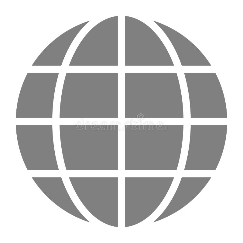 Globe Symbol Icon - Gray Simple, Isolated - Vector Stock Vector ...