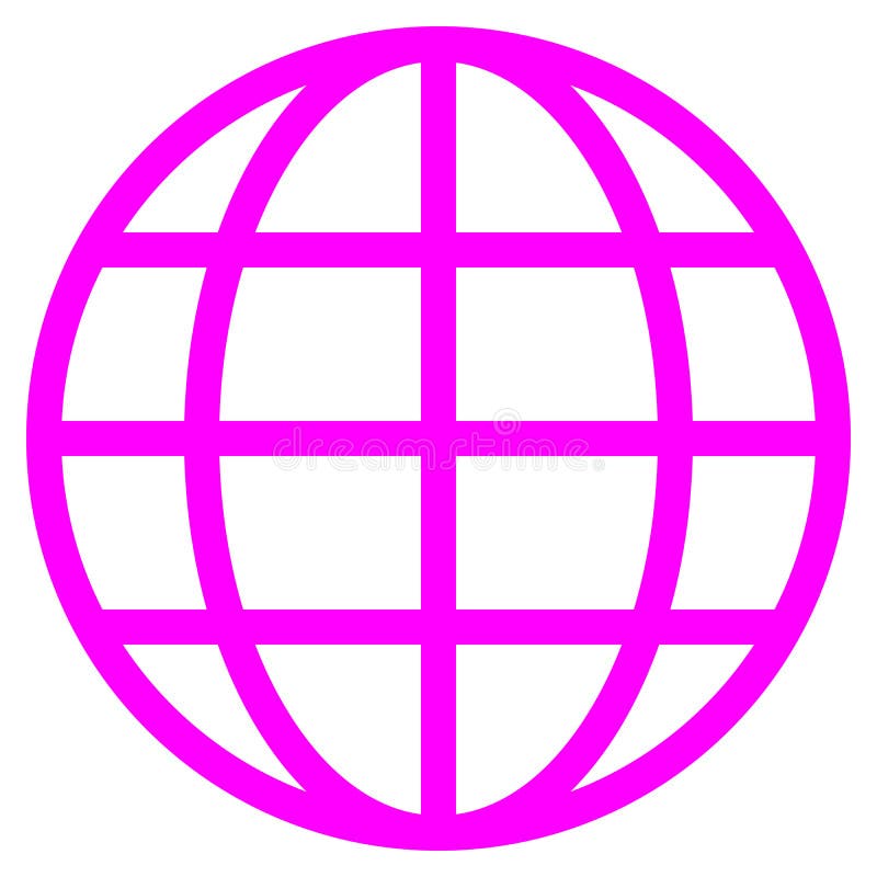 Globe Symbol Icon - Purple Simple, Isolated - Vector Stock Vector ...