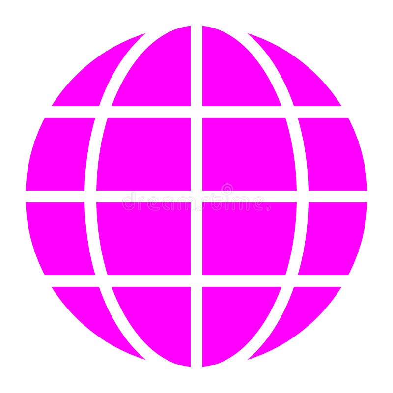 Globe Symbol Icon - Purple Simple, Isolated - Vector Stock Vector ...