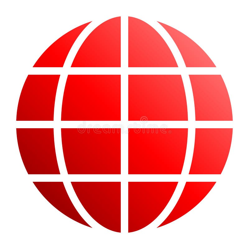 Globe Symbol Icon - Red Gradient, Isolated - Vector Stock Vector ...