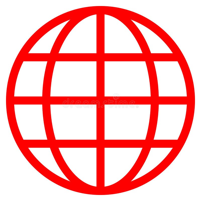 Globe Symbol Icon - Red Simple, Isolated - Vector Stock Vector ...