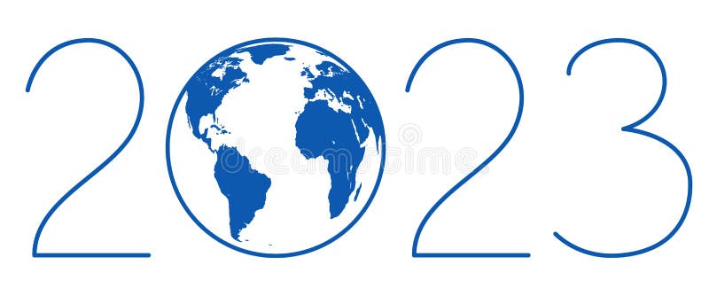 Globe 2023 symbol stock vector. Illustration of vector - 262289415