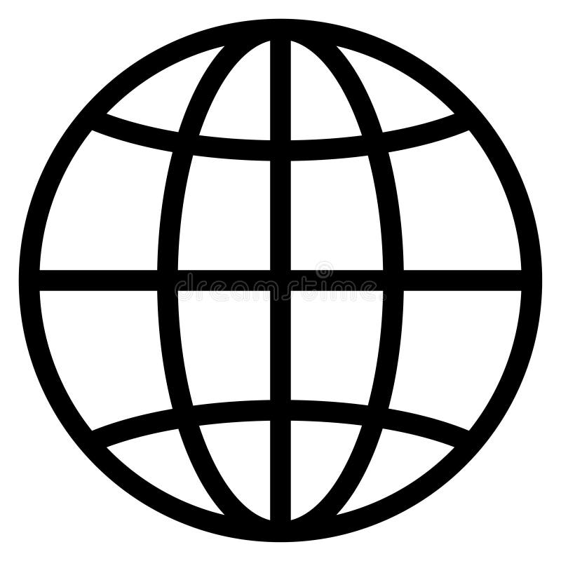 Globe Symbol. World Sign. Planet Earth in Circle Stock Illustration ...