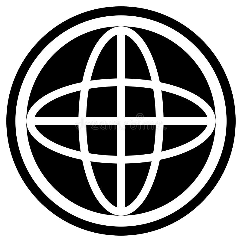 Globe Symbol. World Sign. Planet Earth in Circle. Outline Globe Stock ...