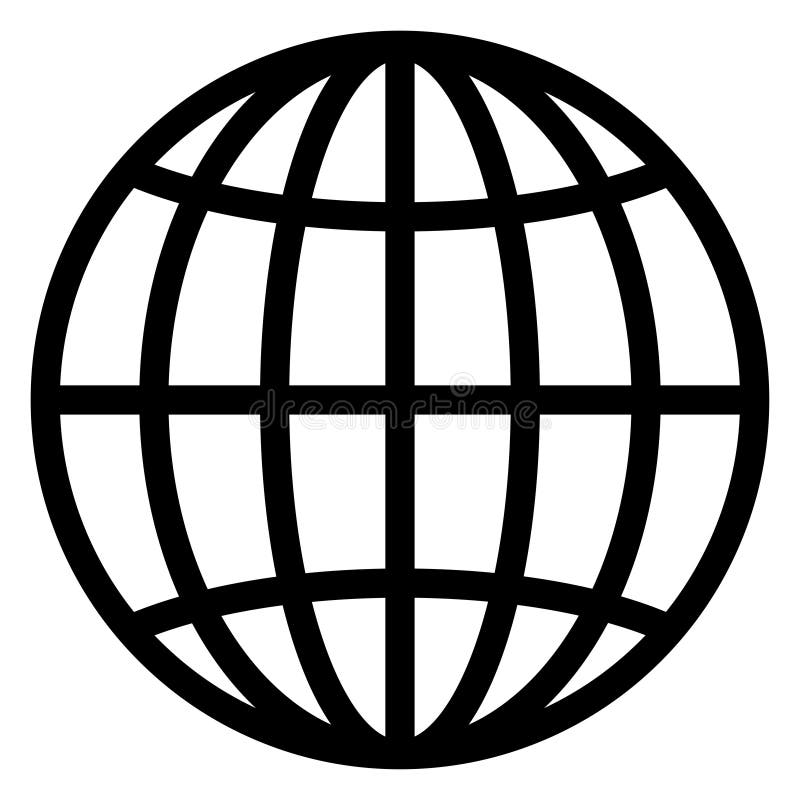 Globe Symbol. World Sign. Planet Earth in Circle Stock Illustration ...