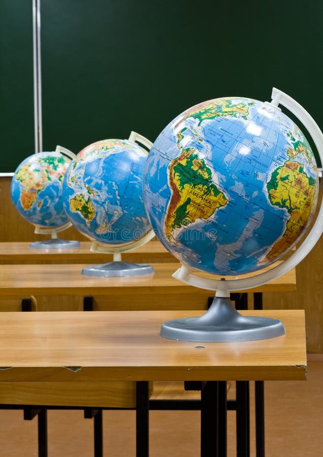 Globe on a table stock image. Image of blackboard, office - 7527623