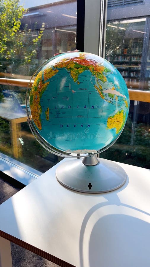Globe on a Table Near a Window in an Educational Institution. Stock ...